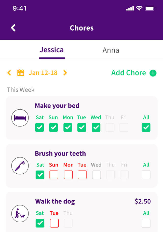 Best chore app with debit card for kids. Try Free!